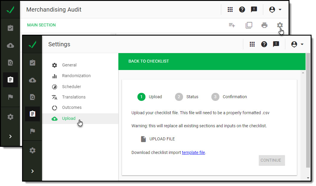 Upload a Checklist – IntouchCheck