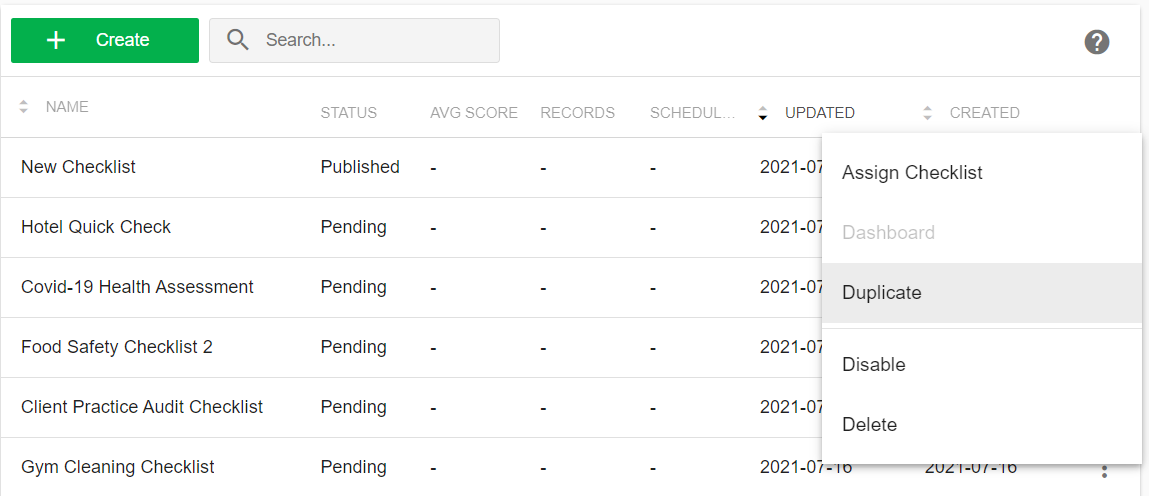 Duplicate a Checklist – IntouchCheck